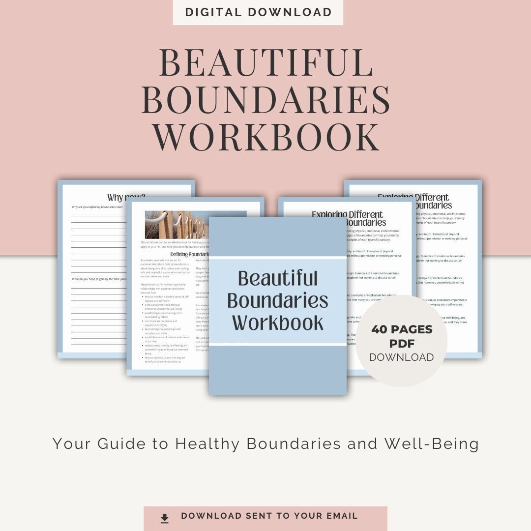 Beautiful Boundaries Workbook, Setting Boundaries, Therapy Tools ...