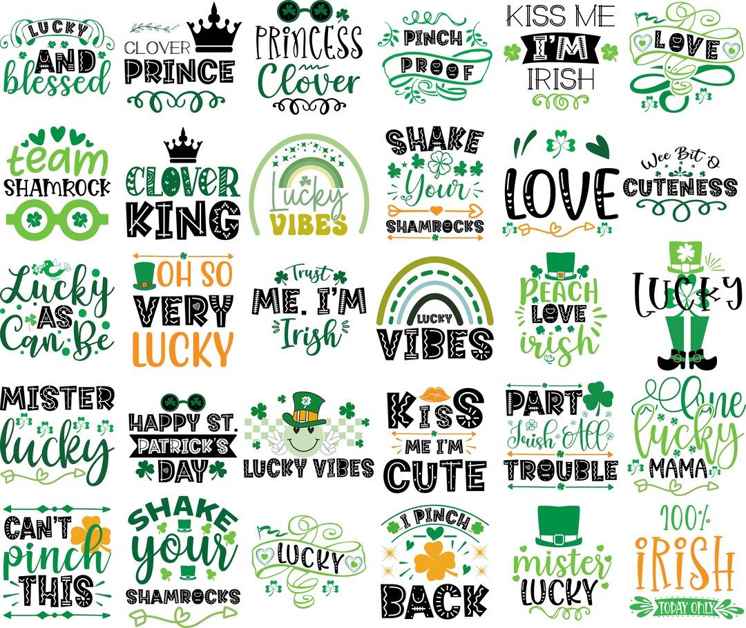 St PATRICKS SVG Bundle, Lucky Svg, St. Patrick's Day Clipart, Saint ...