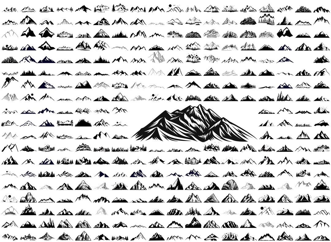 Mountain SVG Bundle: Forest Clipart, Trees, Hills (324 SVG/PNG) - Etsy