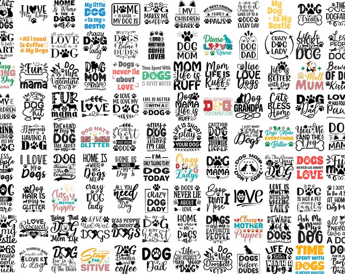 120 Pets Bundle, Pets Svg Bundle, Funny Pet Quotes Pack, Cat Mom Svg ...