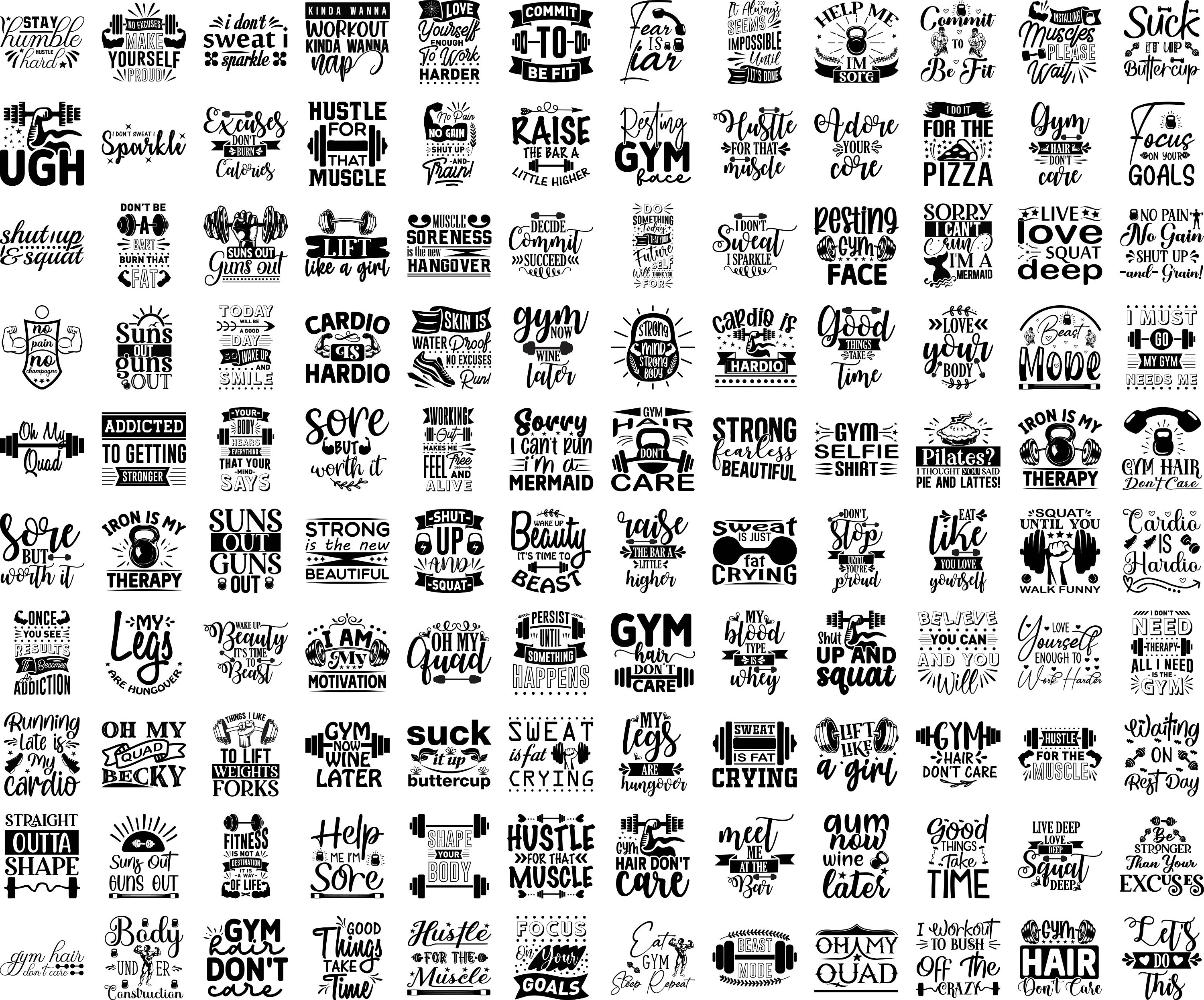 Gym Motivation SVG Bundle / Workout Bundle SVG / Cut Files / - Etsy ...