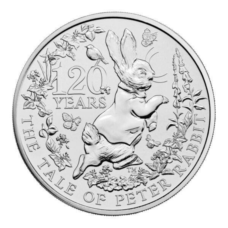 2022 the Tale of Peter Rabbit 5 Pound Brilliant Uncirculated Coin in ...
