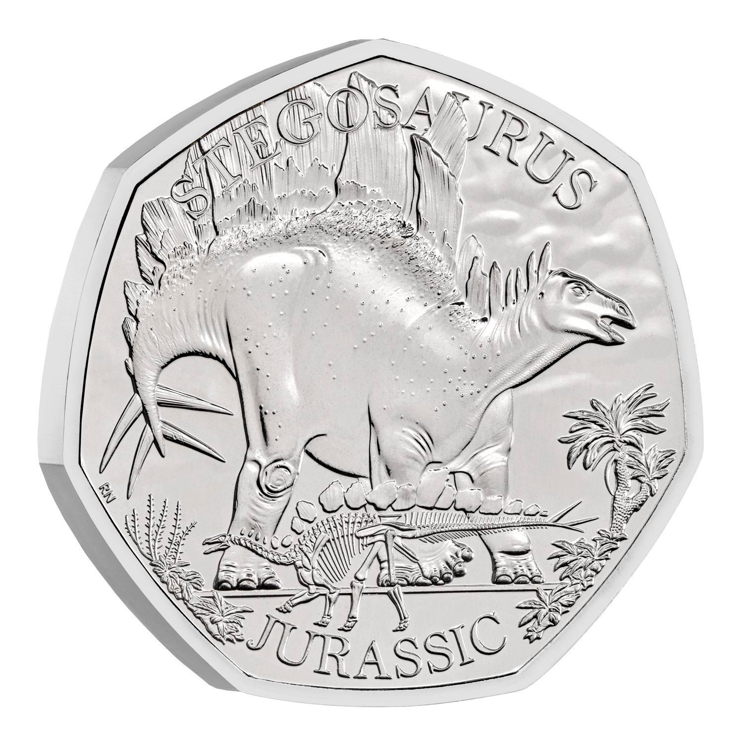 2024 Dino – 02 Stegosaurus Dinosaur 50p Brilliant Uncirculated Coin in ...