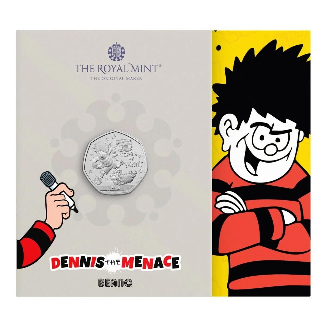 2026 75 Years of Dennis the Menace - Beano 50p BU Coin in Royal Mint ...