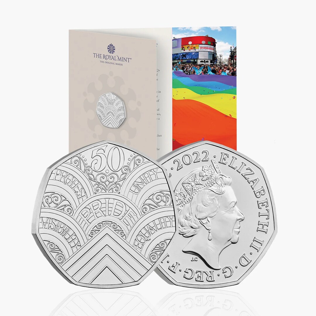 2022 50 Years of Pride LGBTQ+ Rights UK 50p Brilliant Uncirculated Coin ...