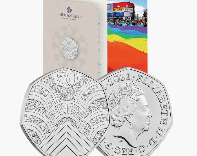 2022 50 Years of Pride LGBTQ Rights UK 50p Brilliant Uncirculated Coin ...