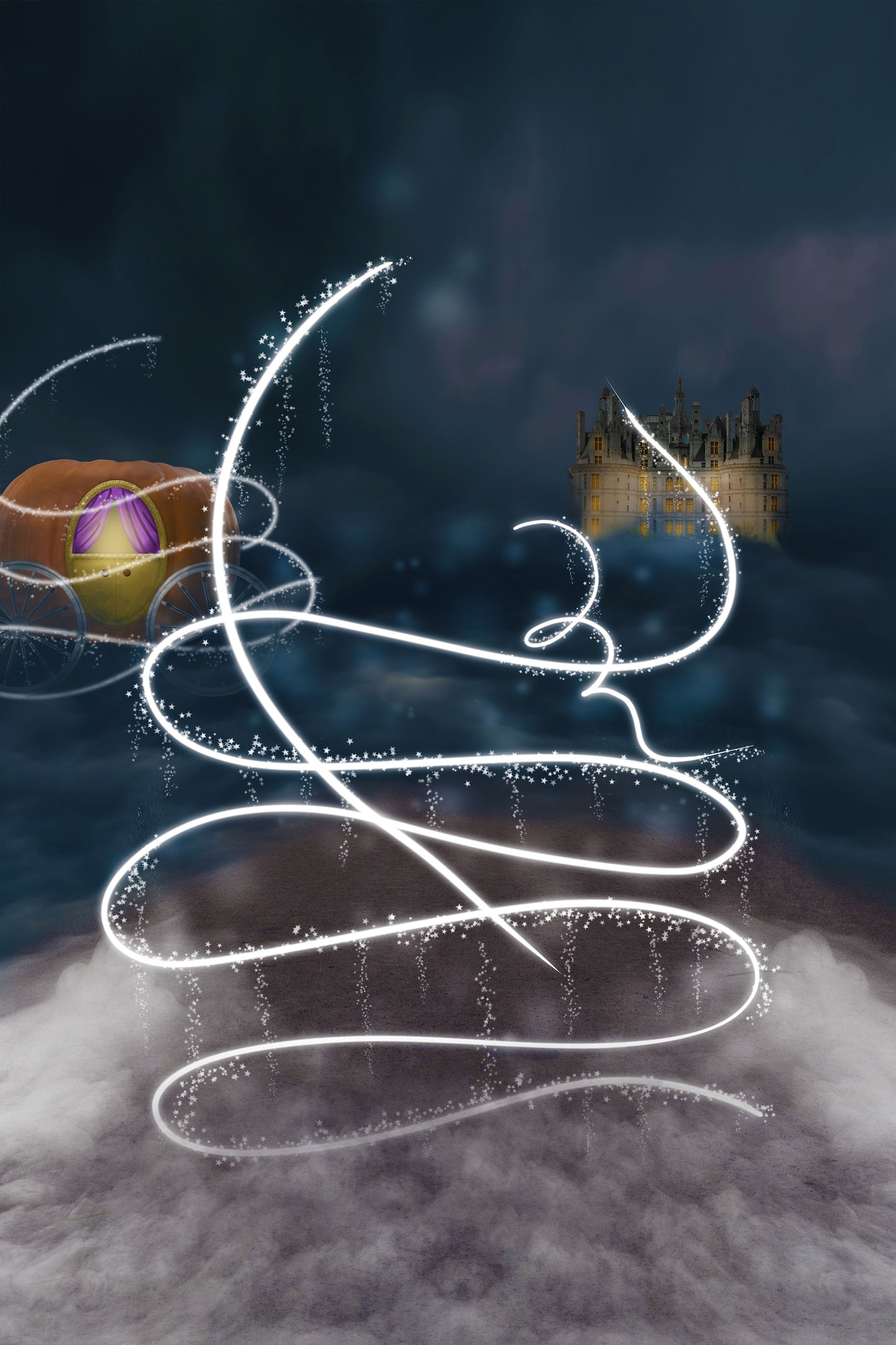 Cinderella-inspired Digital Background for Photographers Editable PSD ...