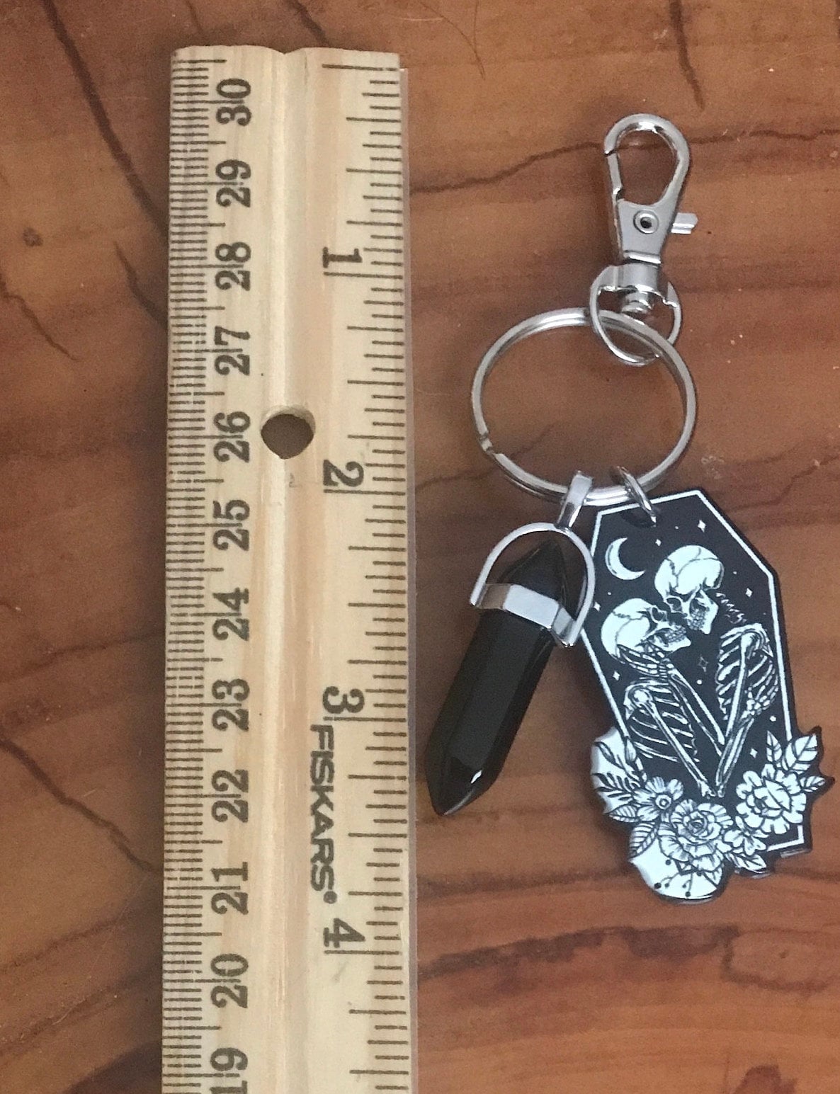 Black Coffin Kissing Skeletons the Lovers Obsidian Goth Keychain - Etsy