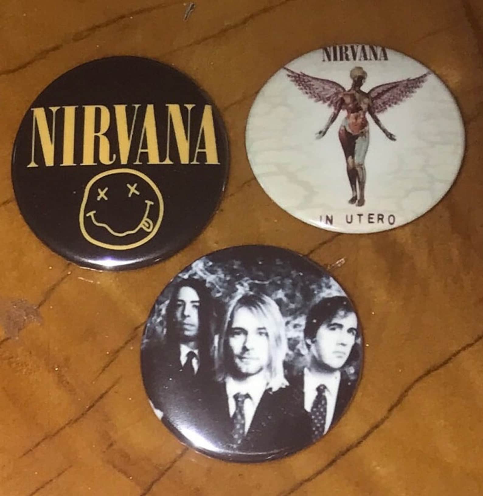 Set of 3 Nirvana Pin Back Buttons 1.5” - Etsy