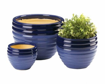 Blue Flower Pot - Etsy