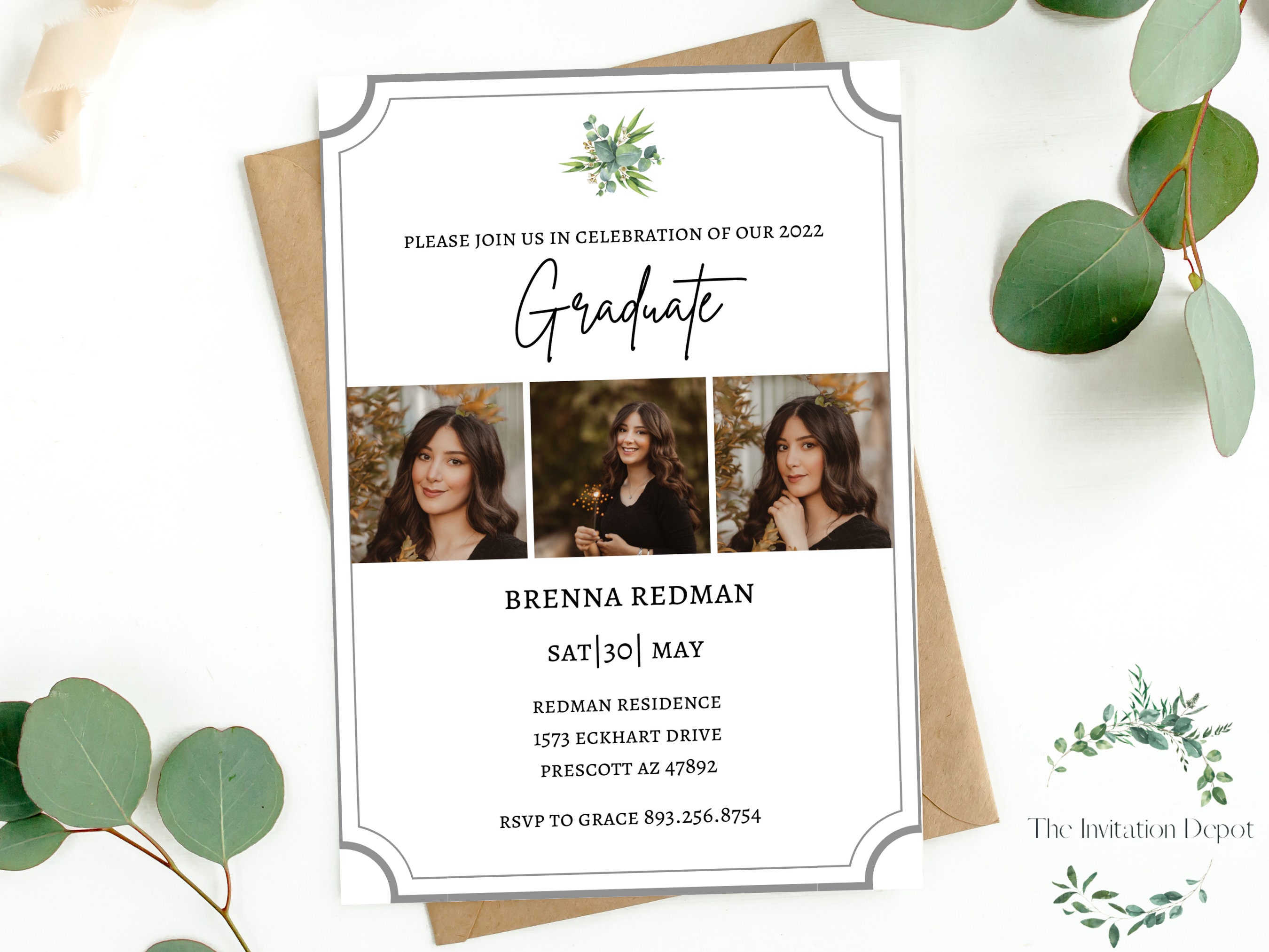 Graduation Invitation Template, Simple Graduation Invitation ...