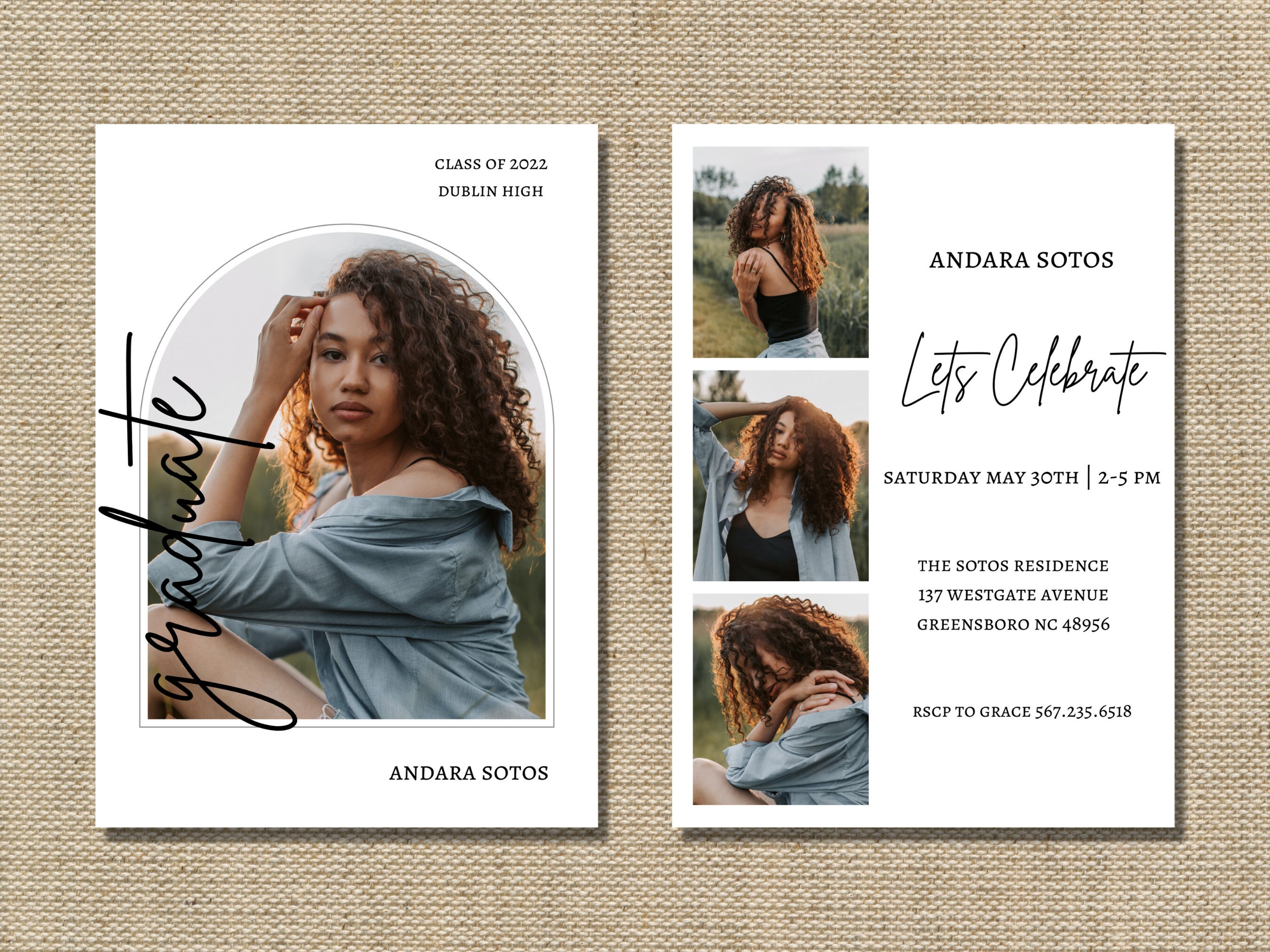 Graduation Invitation Template, Modern Graduation Invitation, Editable ...