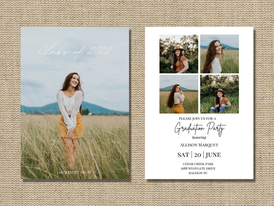 Graduation Invitation Template, Modern Graduation Invitation ...