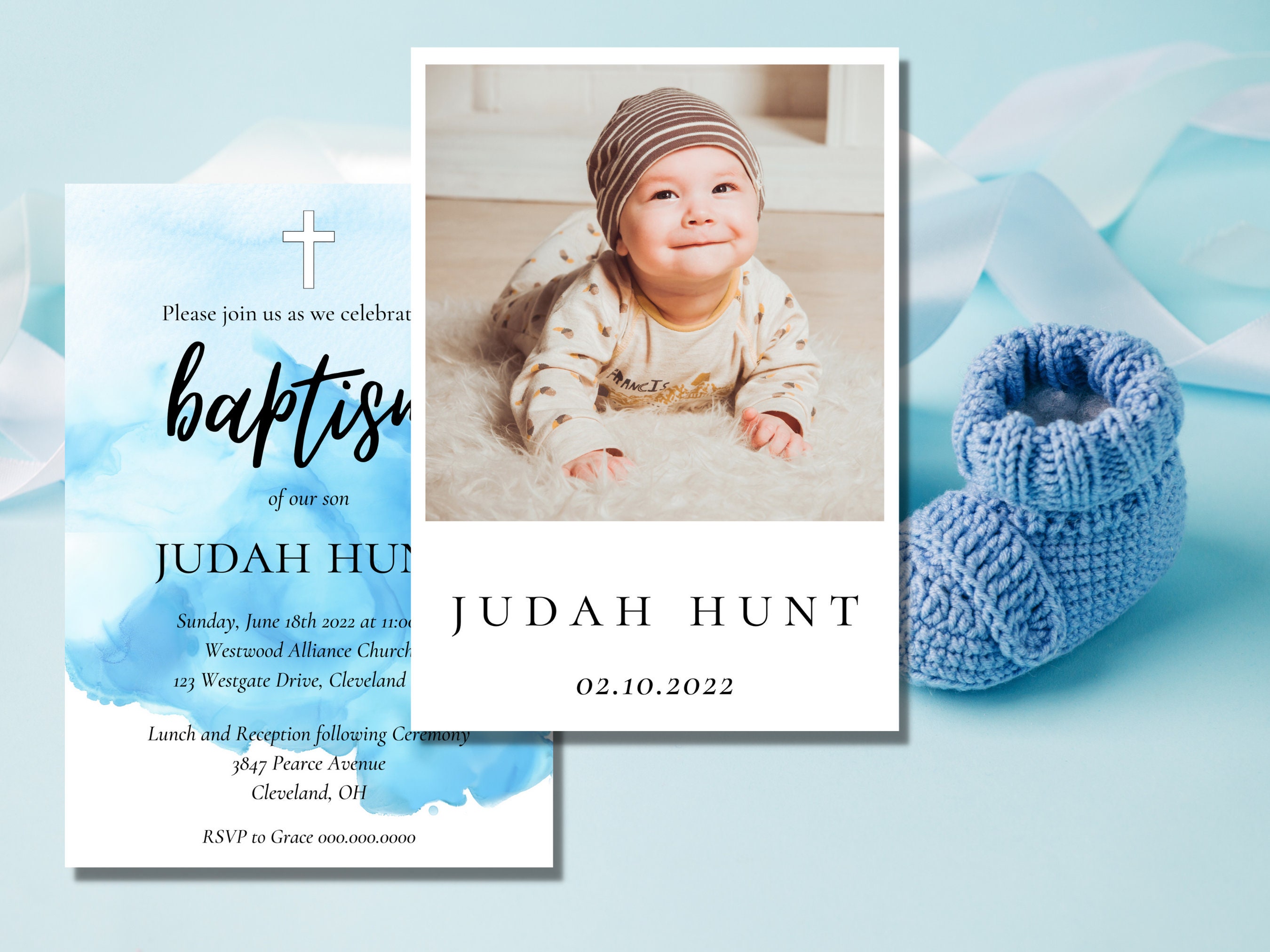 Baptism Invitation, Baptism Invite, Digital Baptism, Baptism ...