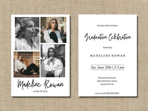 Graduation Invitation Template Modern Graduation Invitation | Etsy