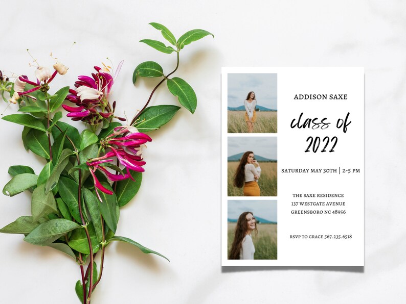 Graduation Invitation, Modern Graduation Invitation Template ...