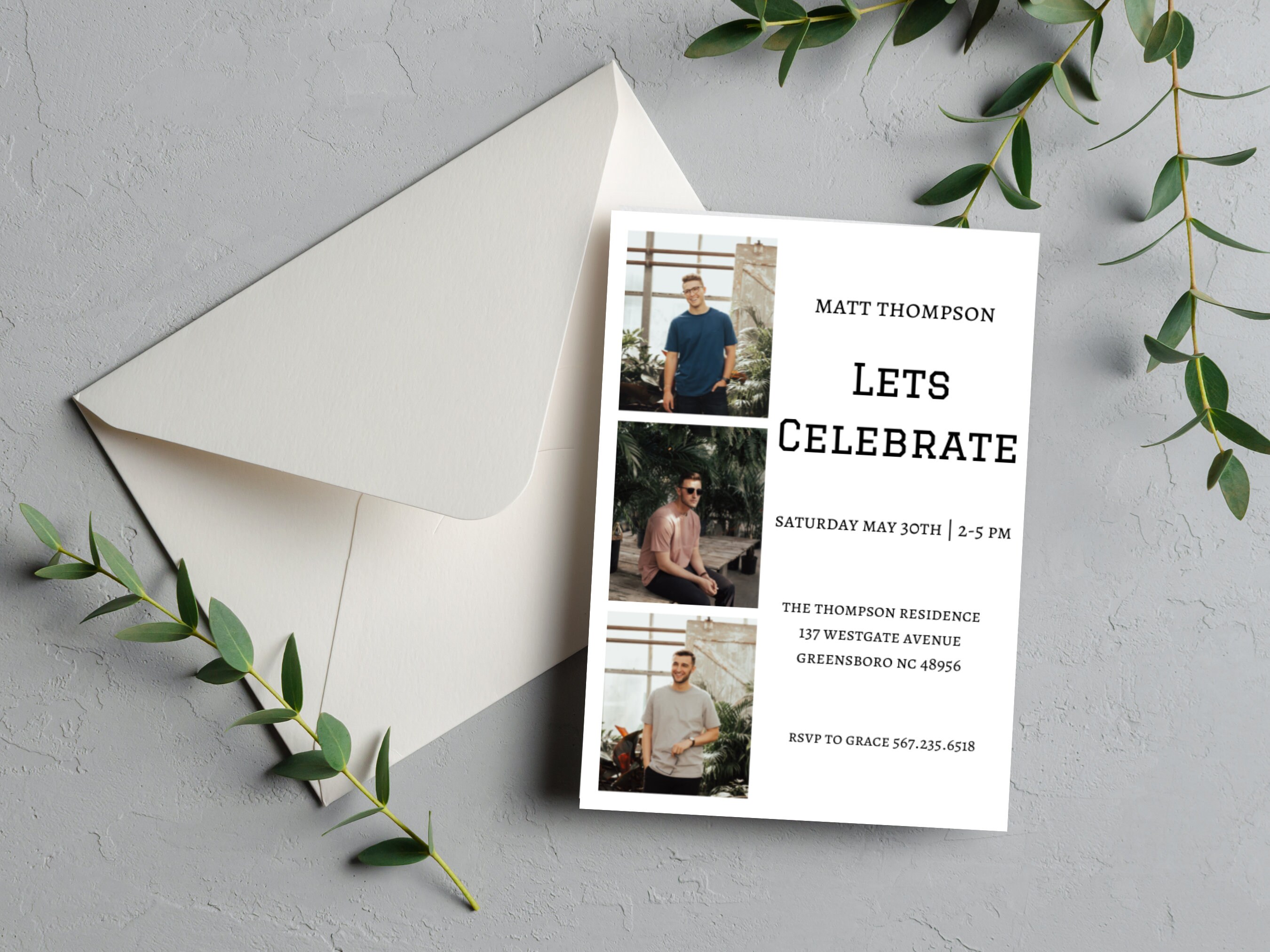 Graduation Invitation, Boy Graduation Invitation, Graduation Invitation ...