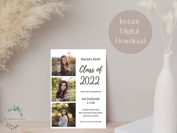 Graduation Invitation Template Modern Graduation Invitation - Etsy