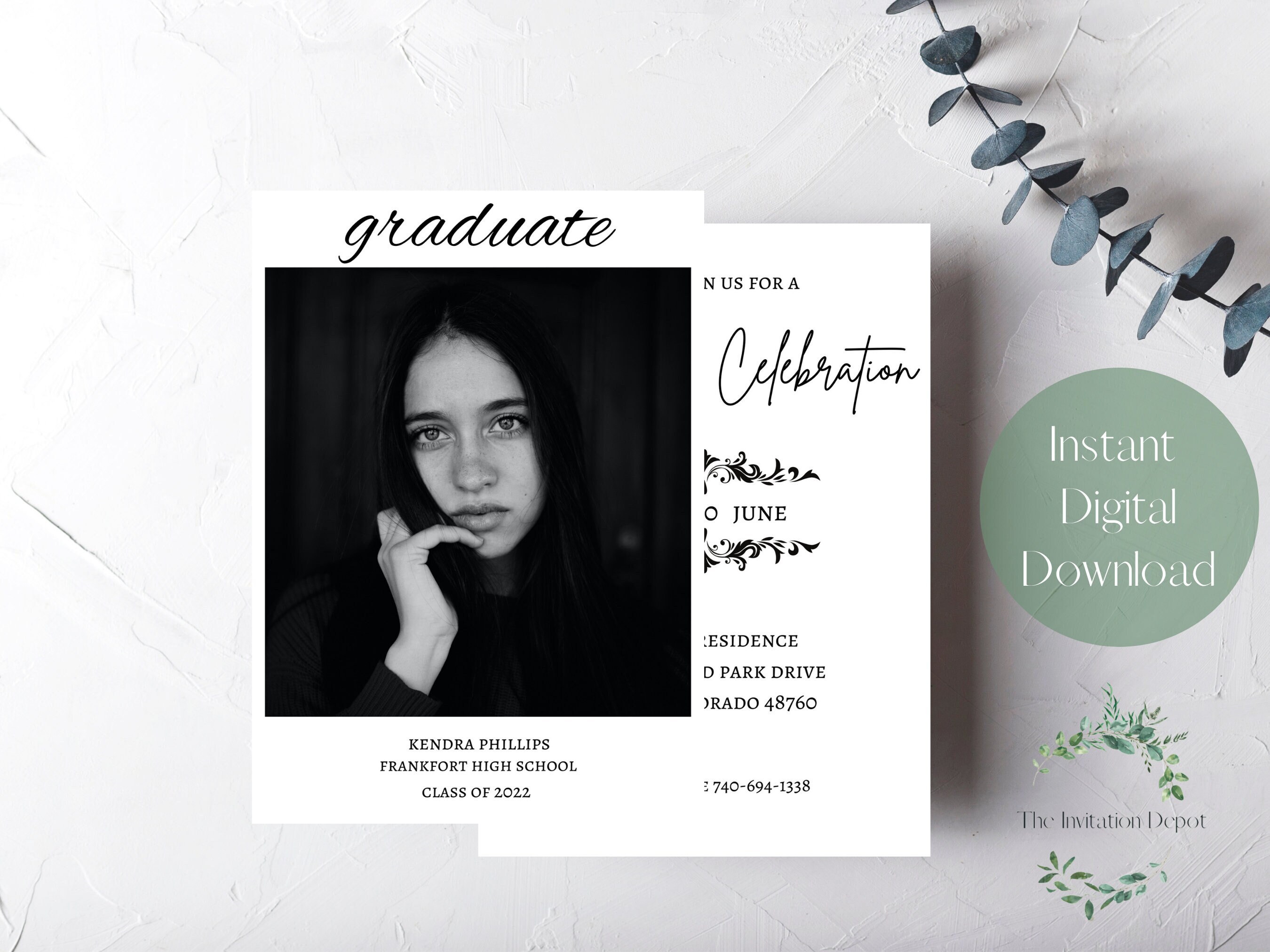 Graduation Party Invitation Template, Graduation Invitation, Simple ...