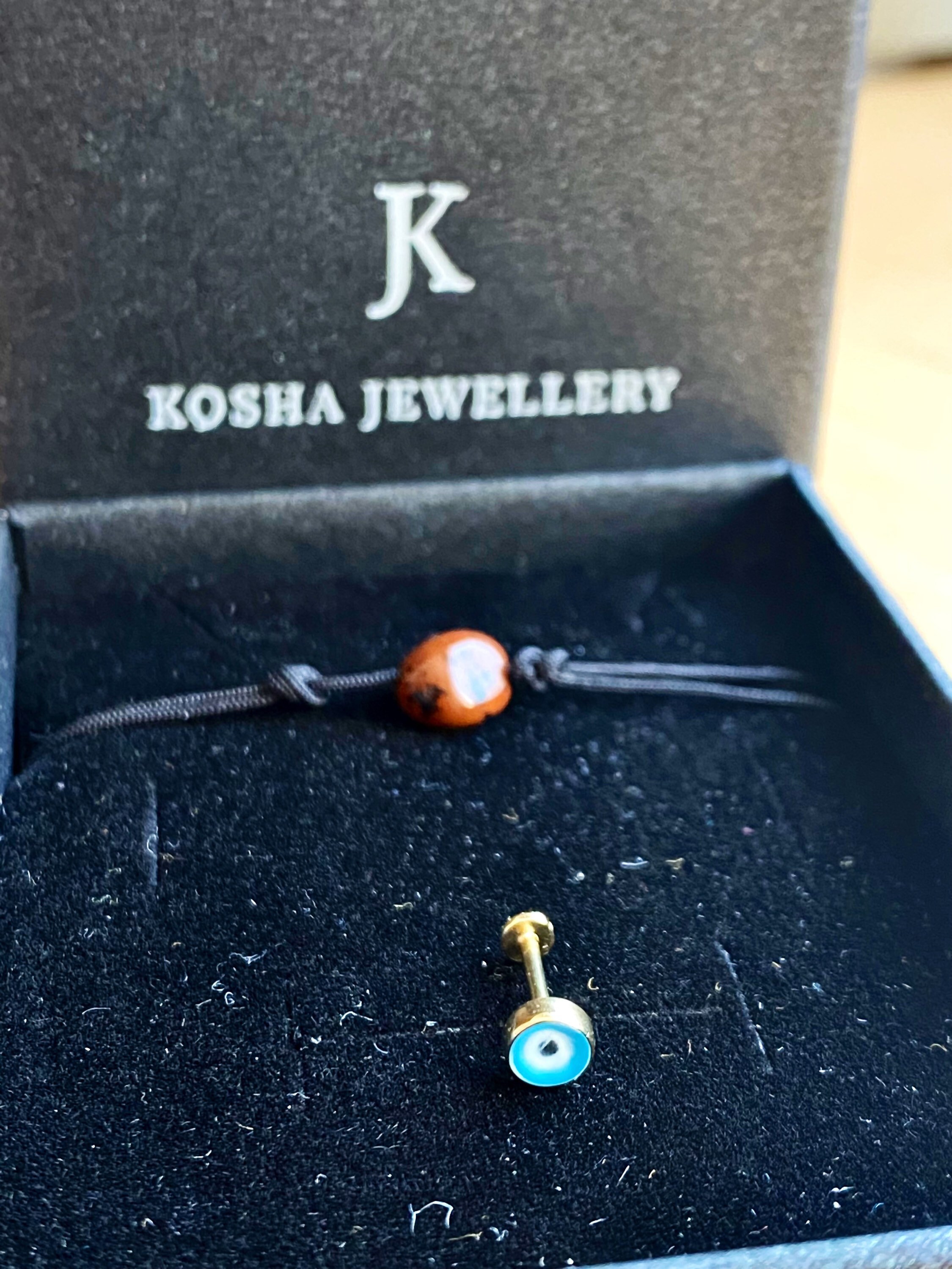 14K Solid Evil Eye Bead Piercing Minimalist Tragus Piercing - Etsy