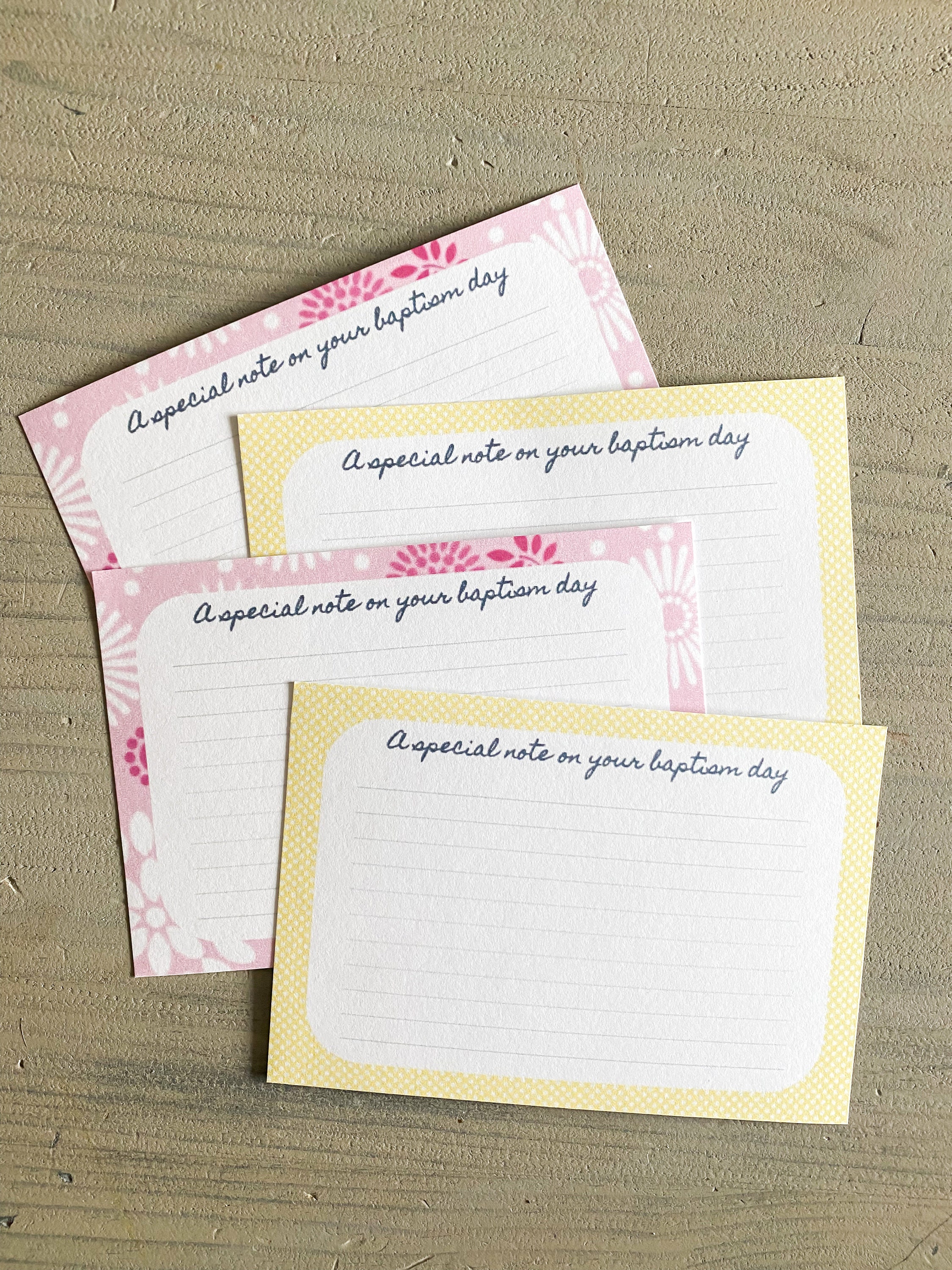 PRINTABLE Baptism Note Cards, Baptism Testimony Message Notes, Baptism ...