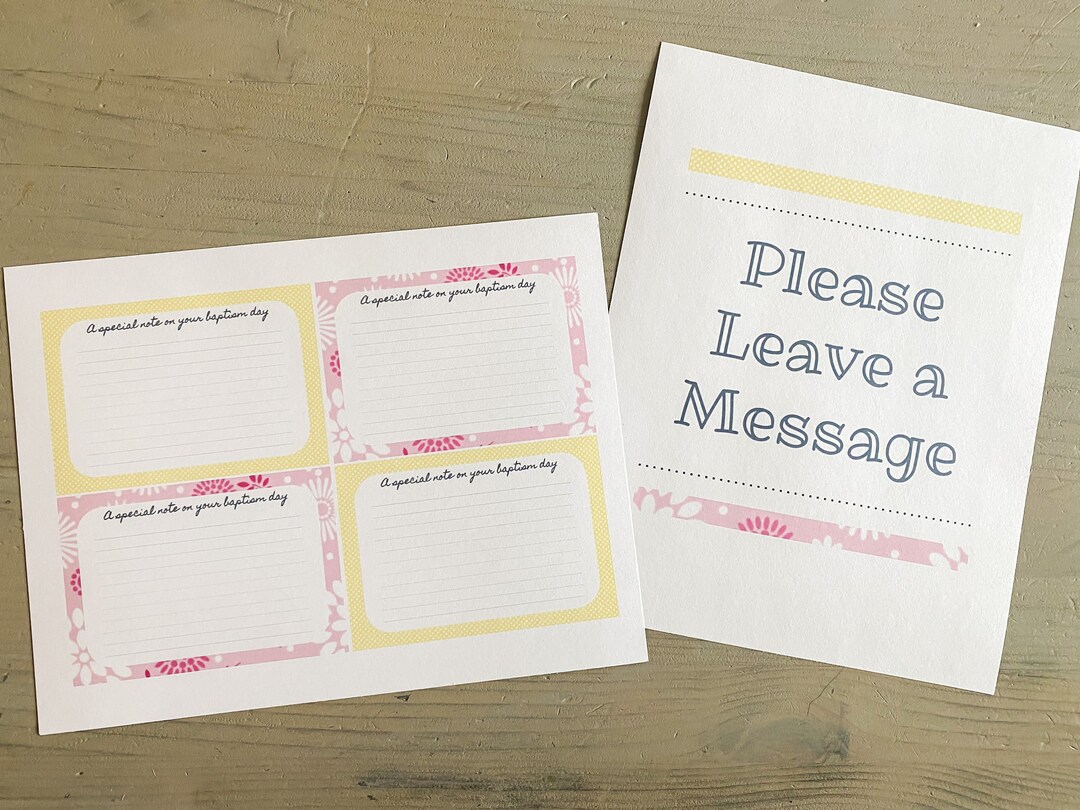PRINTABLE Baptism Note Cards, Baptism Testimony Message Notes, Baptism ...