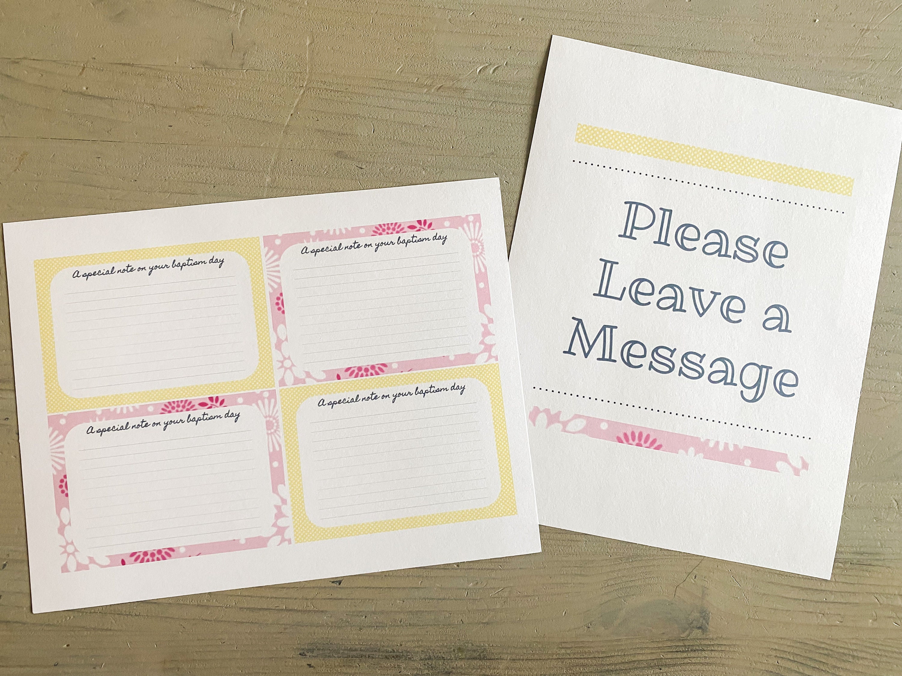 PRINTABLE Baptism Note Cards, Baptism Testimony Message Notes, Baptism ...