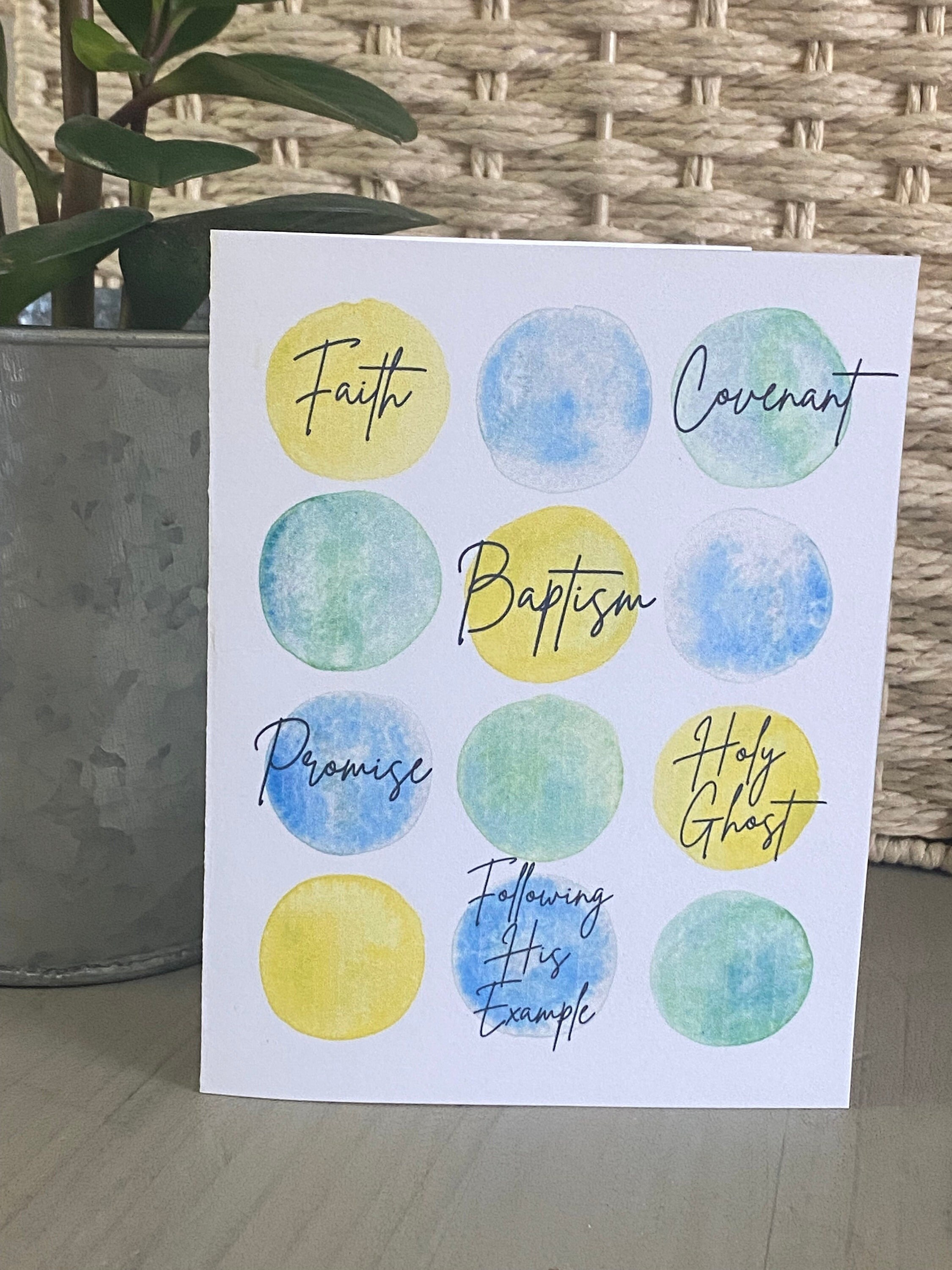 PRINTABLE Baptism Card, Hand Painted Baptism Card, LDS Baptism Blank ...