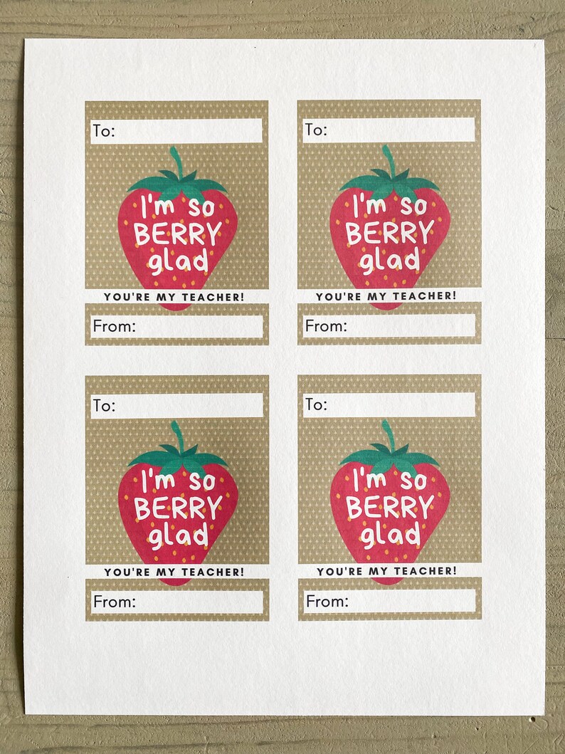 PRINTABLE Teacher Appreciation Strawberry Tag, Teacher Appreciation ...