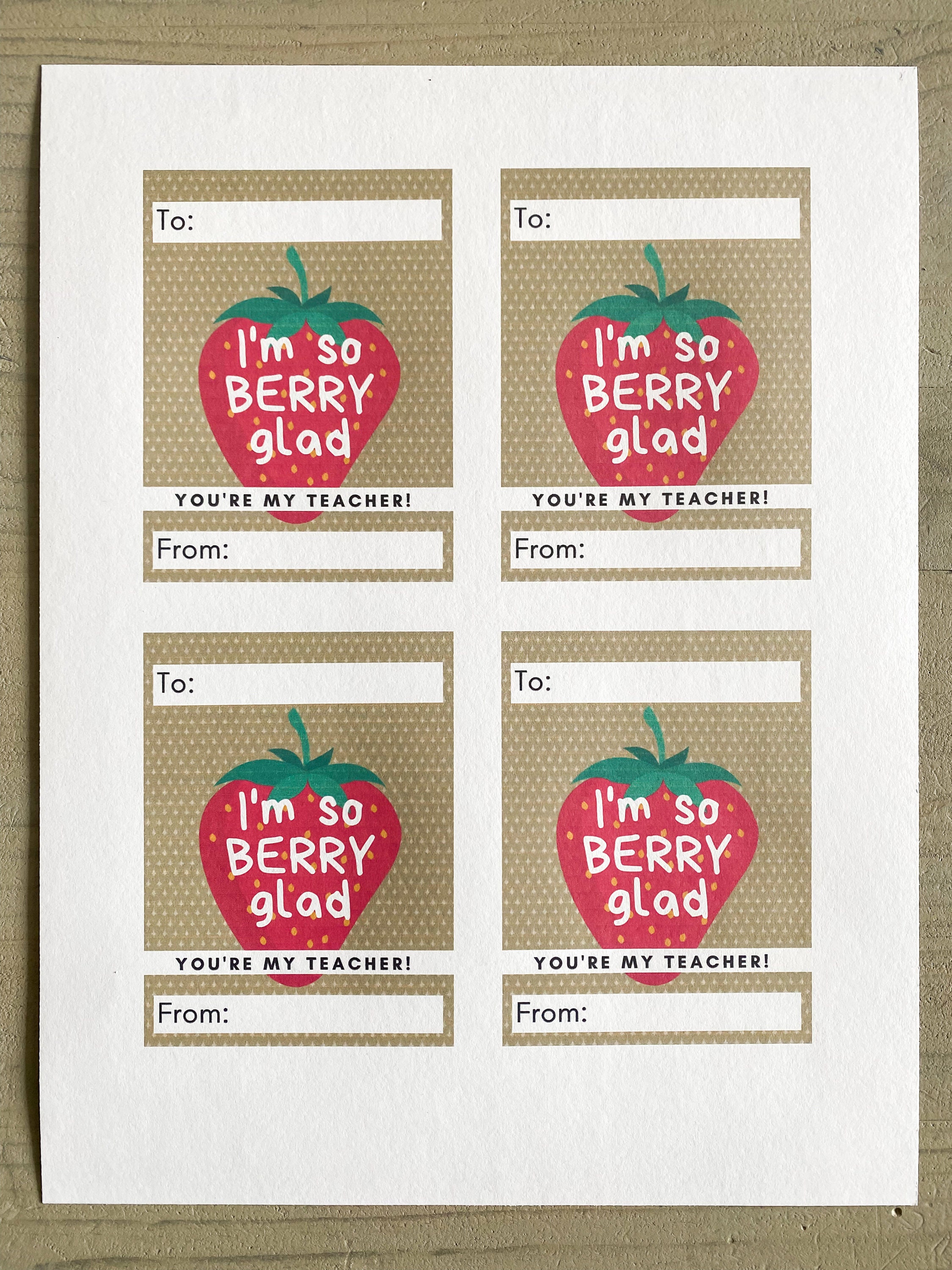 PRINTABLE Teacher Appreciation Strawberry Tag, Teacher Appreciation ...