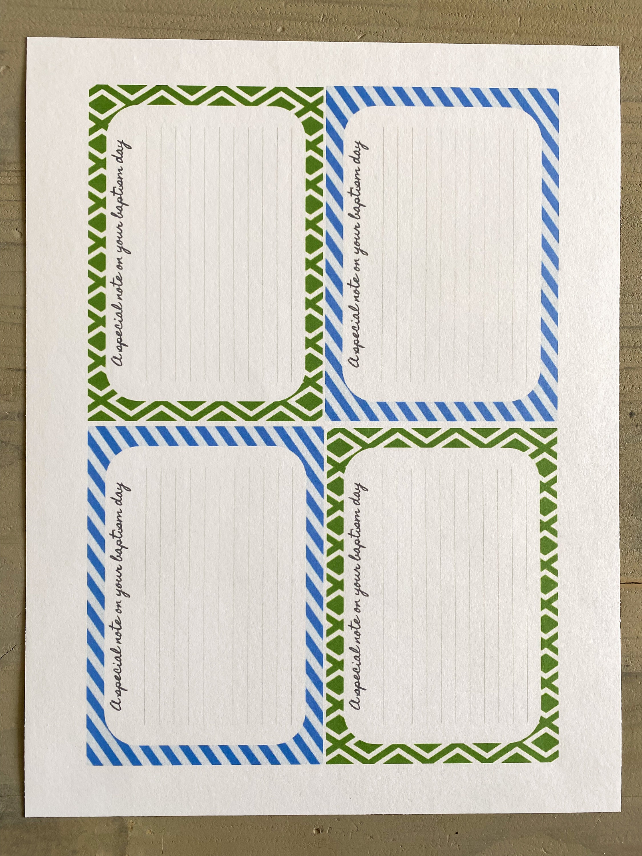 PRINTABLE Baptism Note Cards, Baptism Testimony Message Notes, Baptism ...