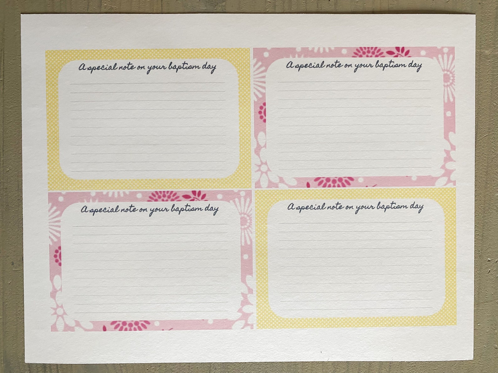 PRINTABLE Baptism Note Cards, Baptism Testimony Message Notes, Baptism ...