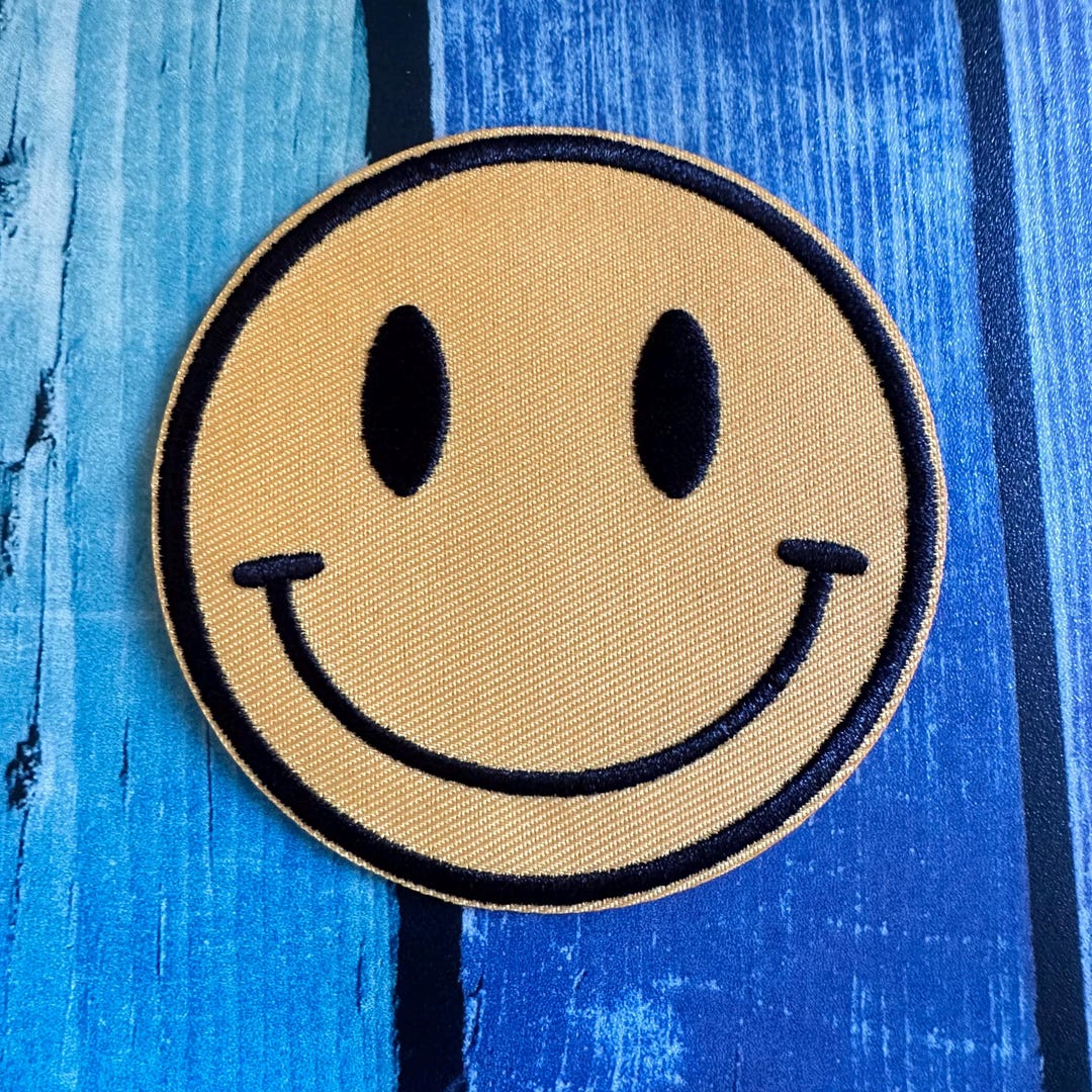 XXL Smiley Aufbügler - Smiley Stoff Flicken - Aufbügelbar - Patch ...