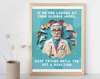 Funny Biology Posters Set of 6, Science Puns, Science Classroom Decor ...