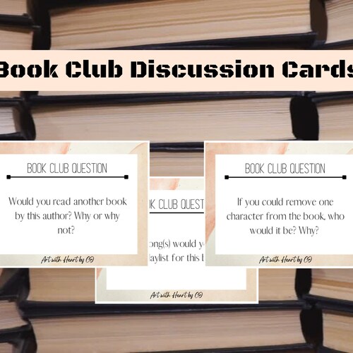 Book Club Discussion Questions Book Club Cards - Etsy