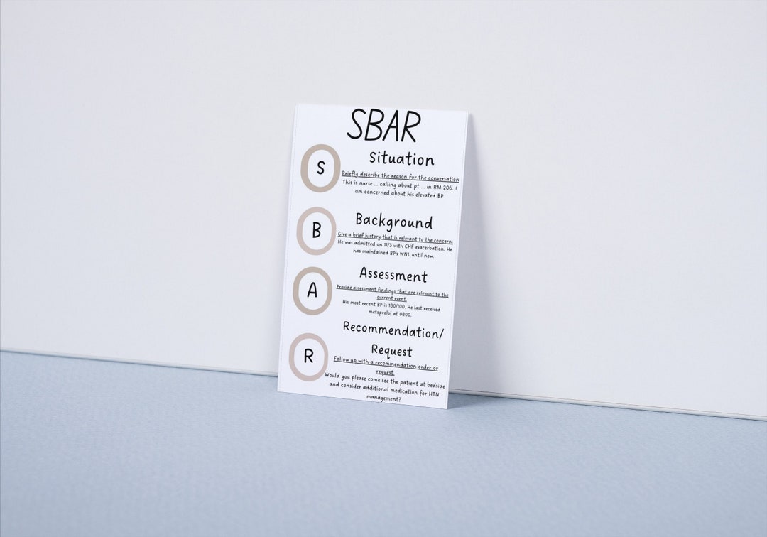SBAR Badge Buddy Printable/ Nursing School/ RN - Etsy
