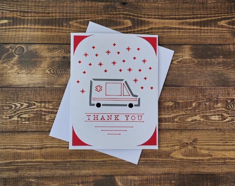Emt/paramedic Thank You Greeting Card - Etsy