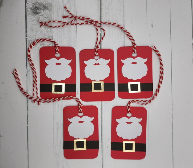 Santa Gift Tags Set of 5, Christmas Gift Tags - Etsy