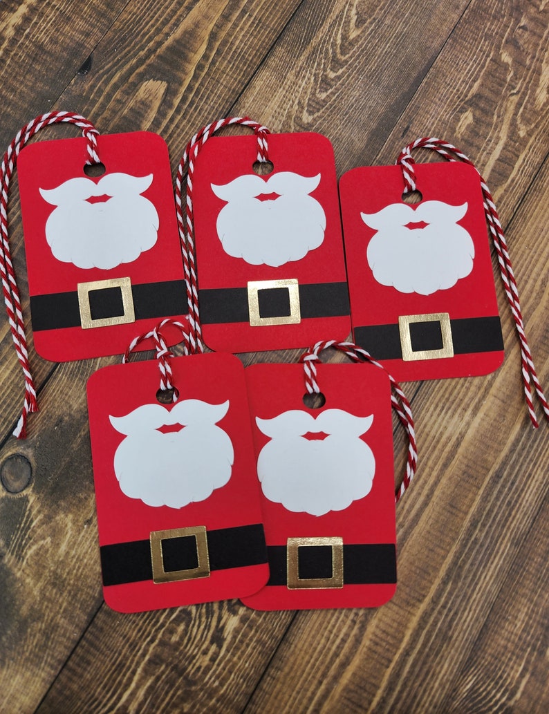 Santa Gift Tags Set of 5, Christmas Gift Tags - Etsy