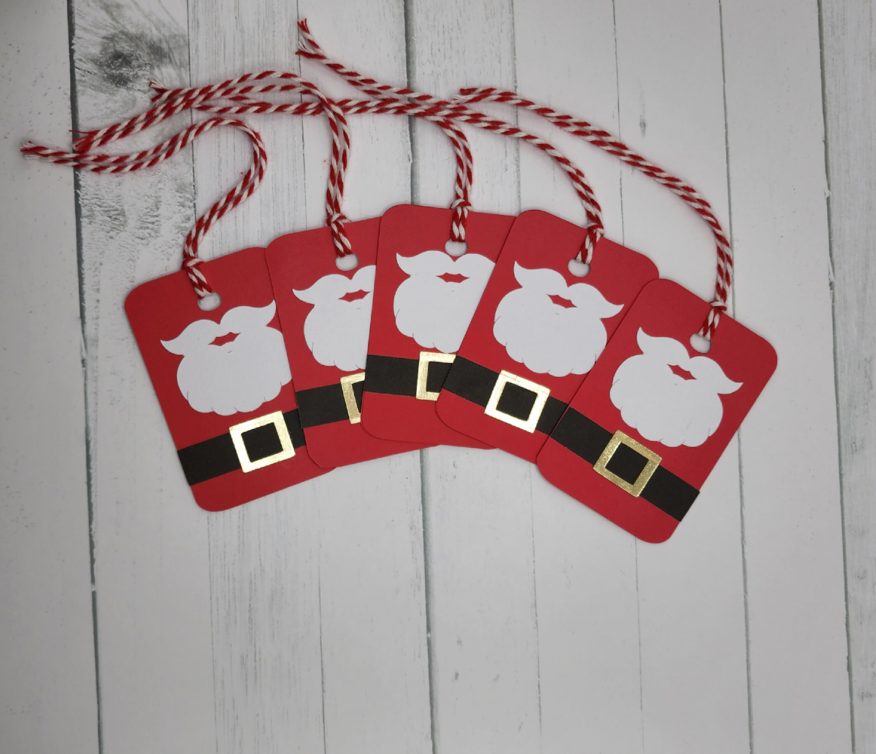 Santa Gift Tags Set of 5, Christmas Gift Tags - Etsy