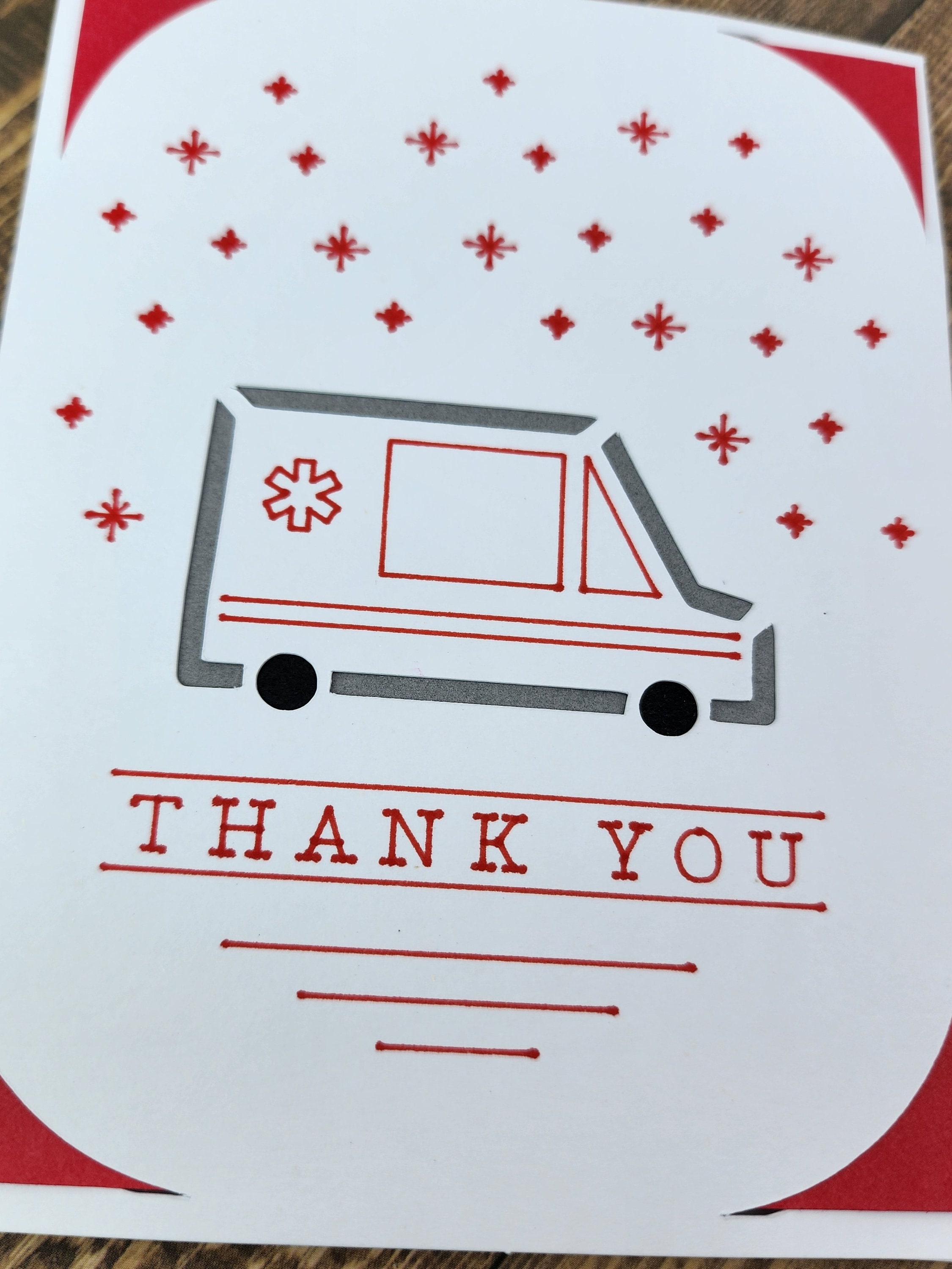 Emt/paramedic Thank You Greeting Card - Etsy