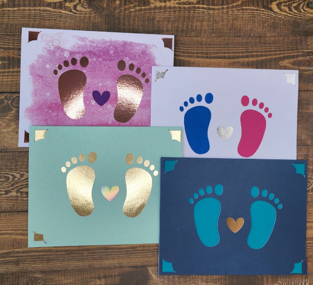 Baby Feet Card, Baby Shower Card, New Baby Card - Etsy