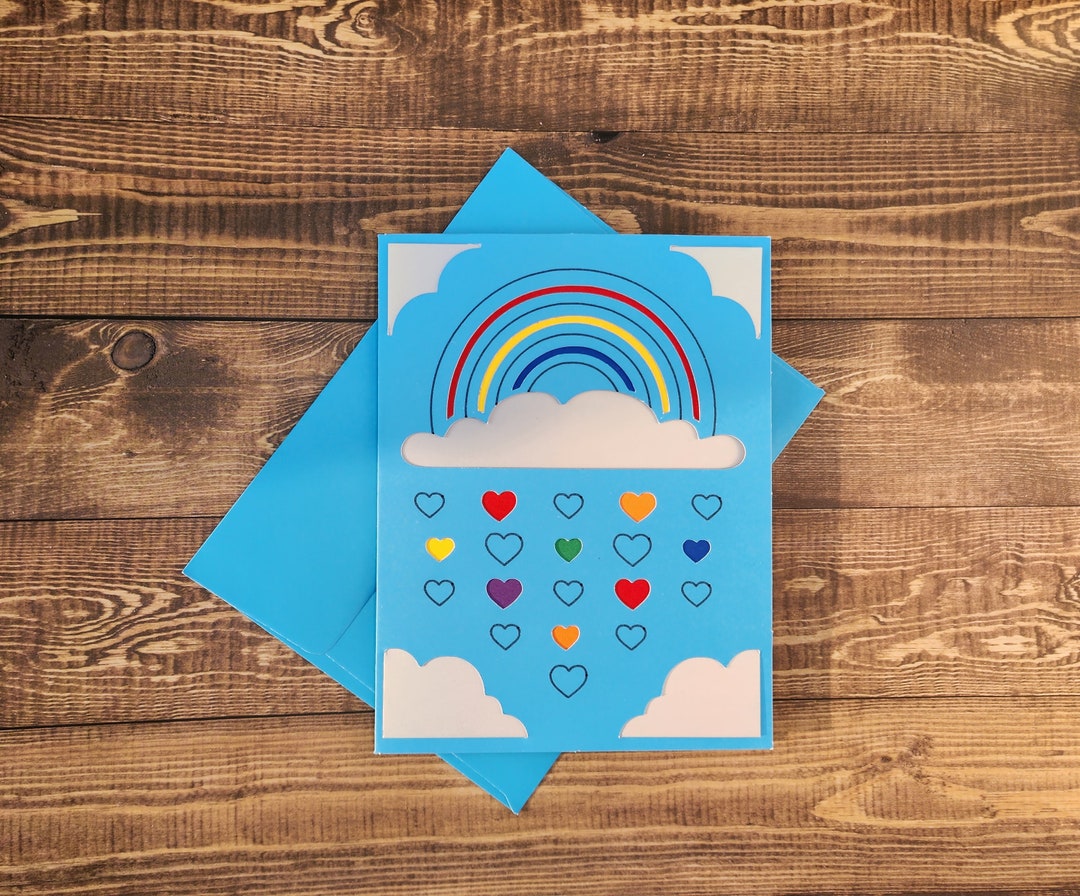 Raining Rainbow Greeting Card - Etsy