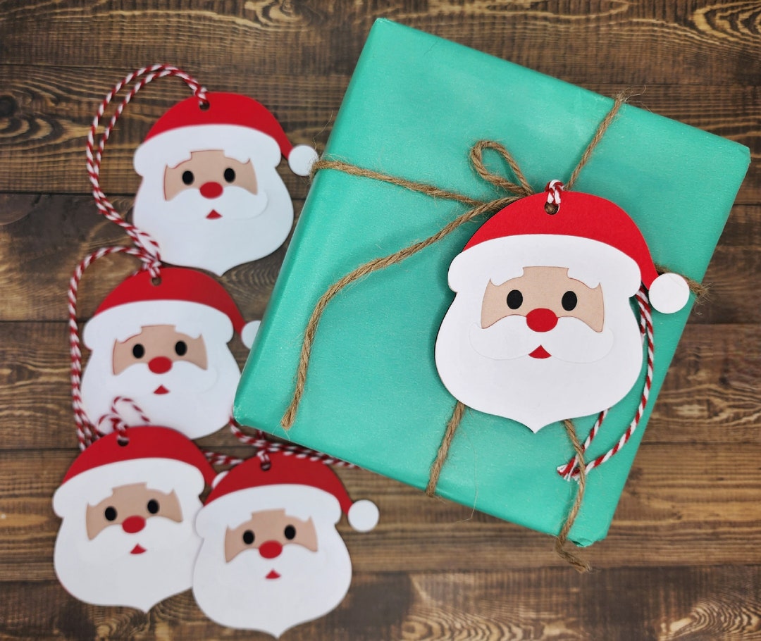 Santa Claus Gift Tags Set of 5, Christmas Gift Tags - Etsy