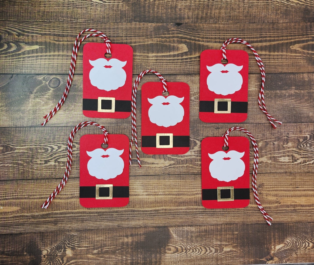 Santa Gift Tags Set of 5, Christmas Gift Tags - Etsy