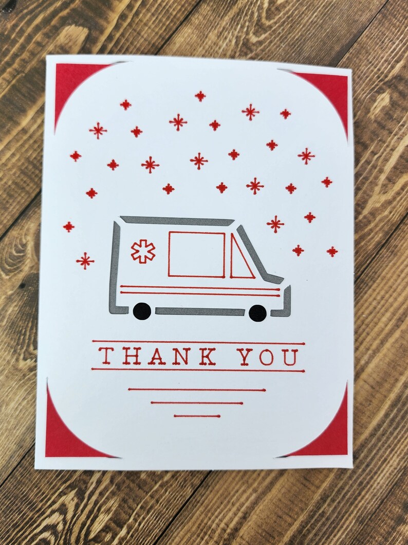 Emt/paramedic Thank You Greeting Card - Etsy