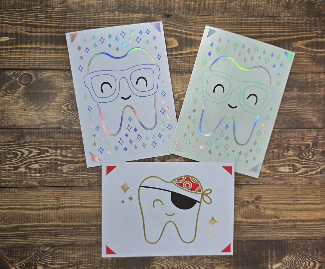 Mini Tooth Cards, Tooth Fairy Cards, Greeting Card - Etsy