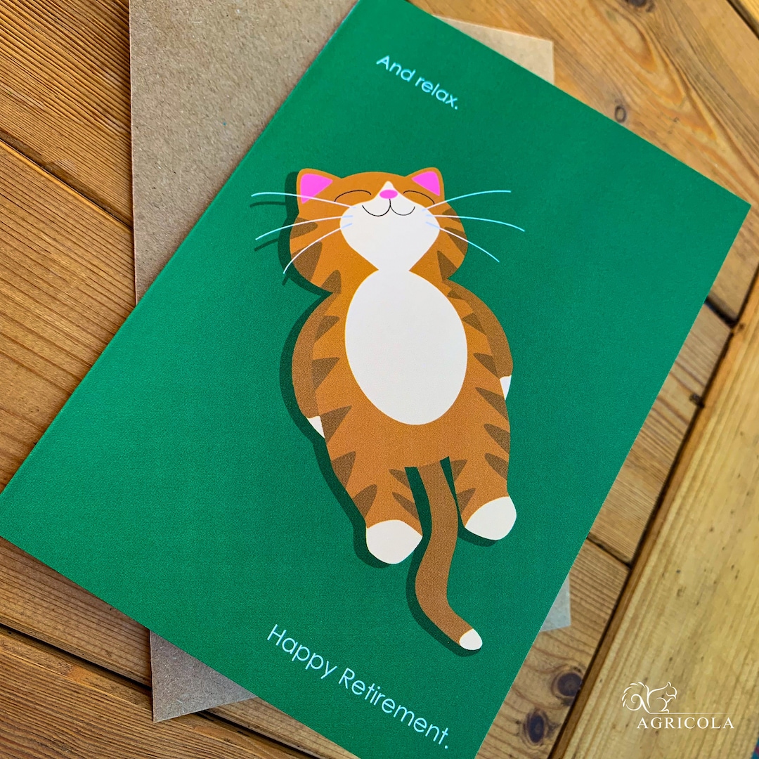 Retirement Cat Card / Funny Retirement Card / Dry Humour Card / Card ...