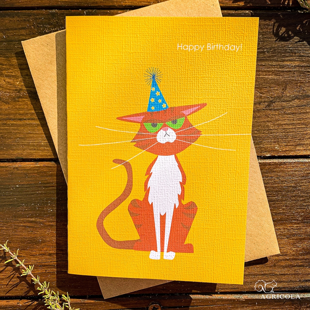 Ginger Cat Birthday Card / Greetings Card / Happy Birthday - Etsy