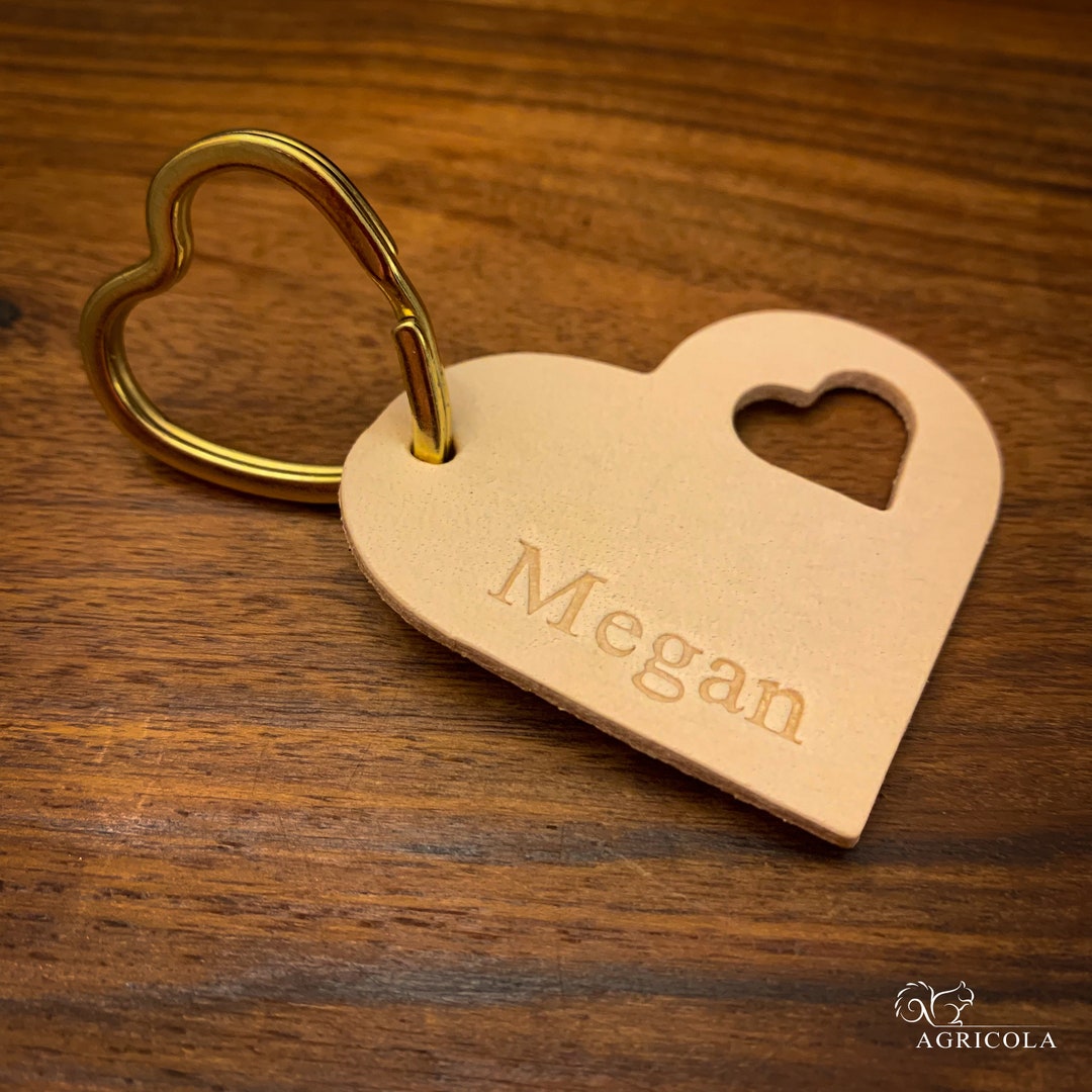 Personalised Handmade Leather Love Heart Overload Keyring / Bridesmaid ...